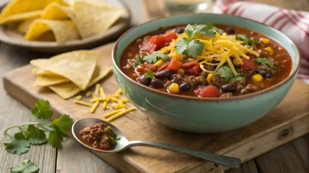 Easy Taco Soup Recipe – Hearty Ground Beef & Bean Soup in 30 Minutes